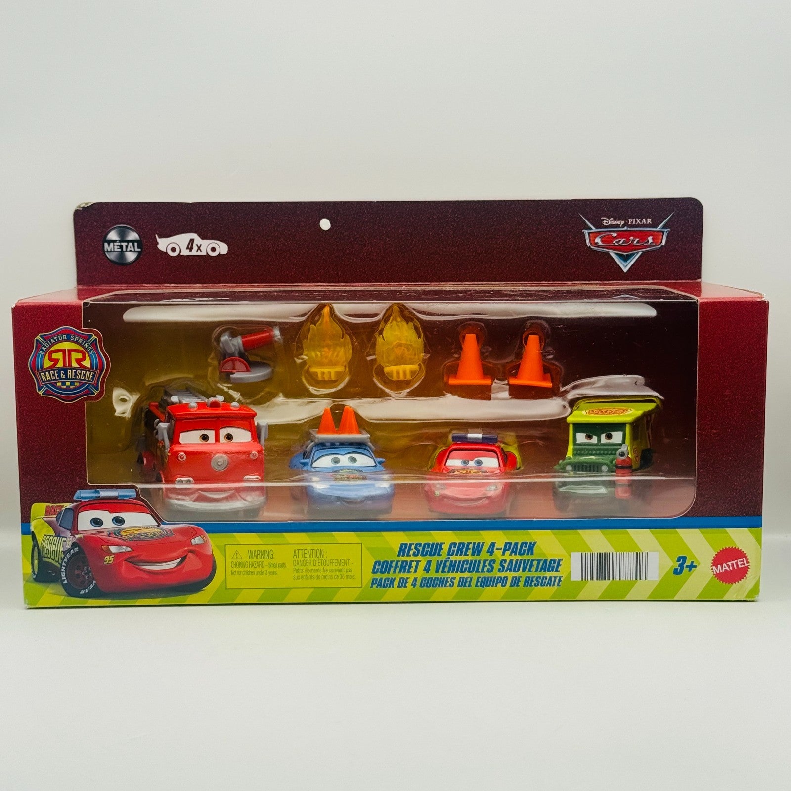 Disney Pixar Cars - NEON RACE & RESCUE 4-PACK RED, SARGE, SALLY - 1:55 ...